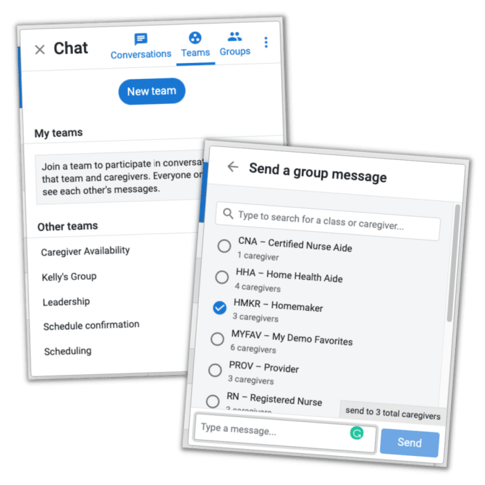 HIPAA Compliant Chat - AxisCare Home Care Software