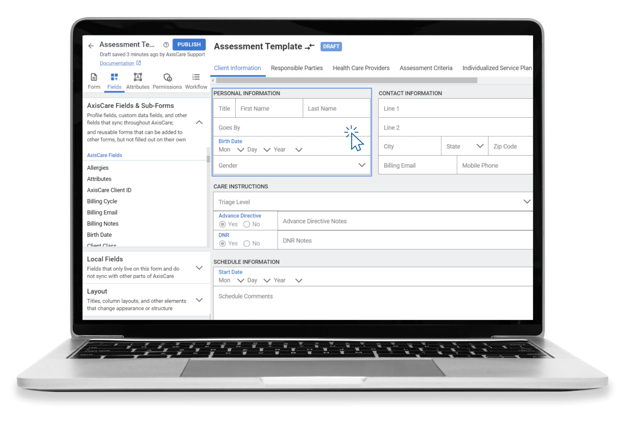 Personalized Custom Forms | AxisCare