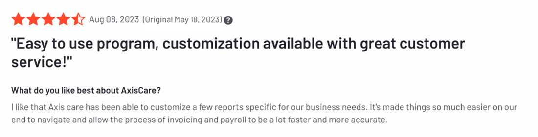 AxisCare Home Care Software Winter 2023 G2 Badges | AxisCare